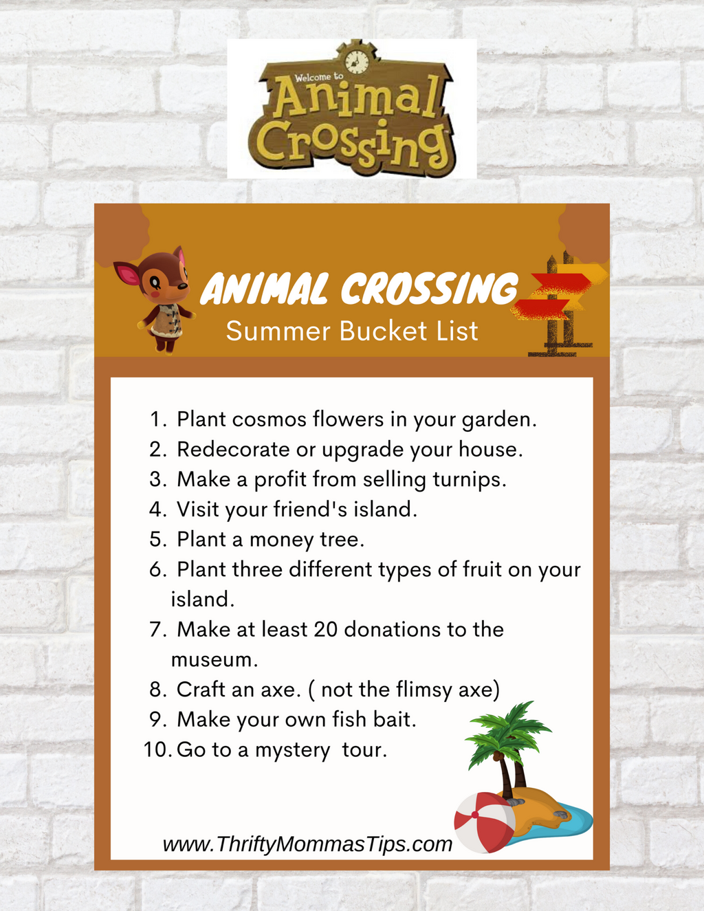 Animal Crossing Summer Bucket List for Kids - Thrifty Mommas Tips