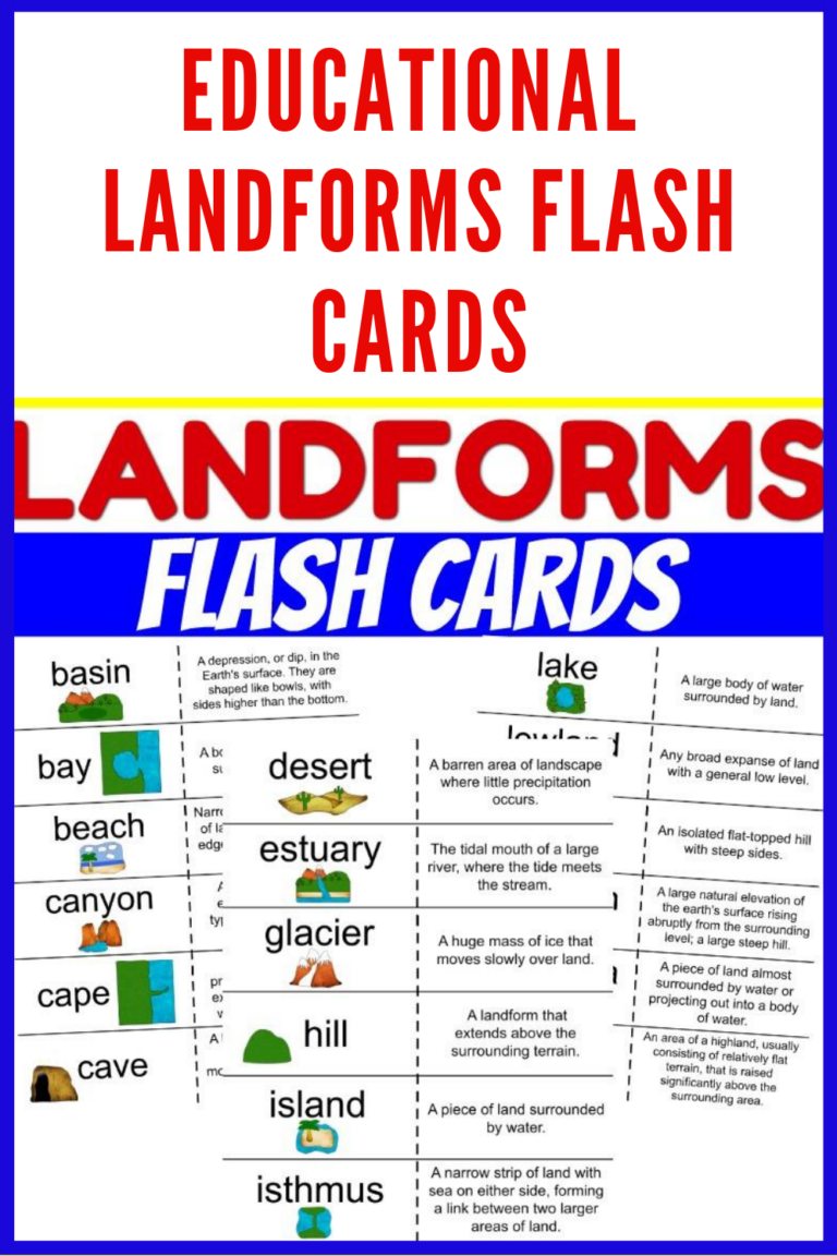 Free and Educational Landforms Flash Cards - Thrifty Mommas Tips