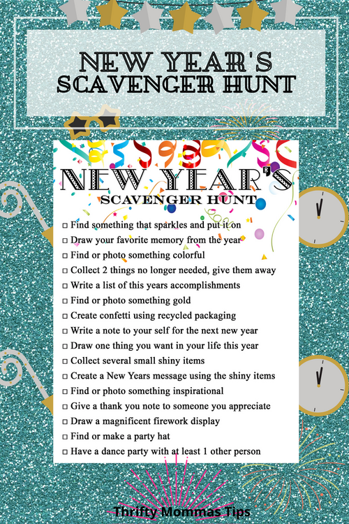 Happy New Year Scavenger Hunt - Thrifty Mommas Tips